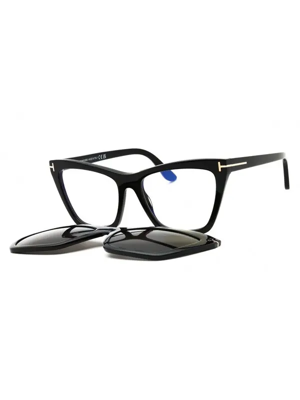 TOM FORD Ft5971-b Eyeglasses - 052 - Dark Havana/clear/blue-light Block Lens