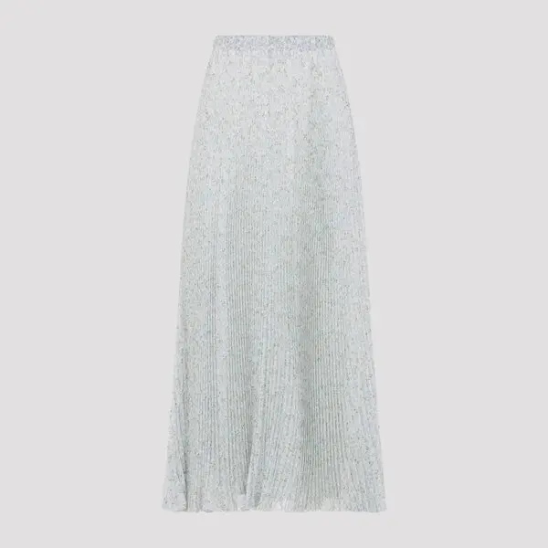 Ermanno Scervino Plisse Printed Silk Midi Skirt - Multicolour