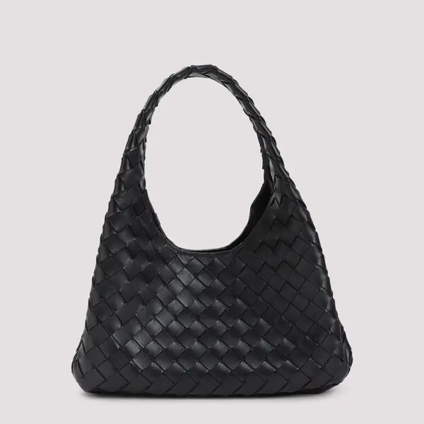 Bottega Veneta Campana Small Handbag In 100% Lamb Leather One Shoulder - Black