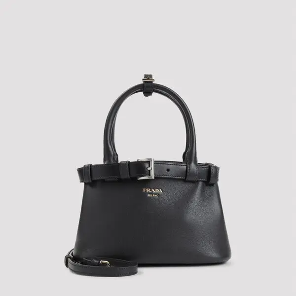 Prada Leather Shoulder Handbag W:23cm H:14.5cm D:12cm - Black