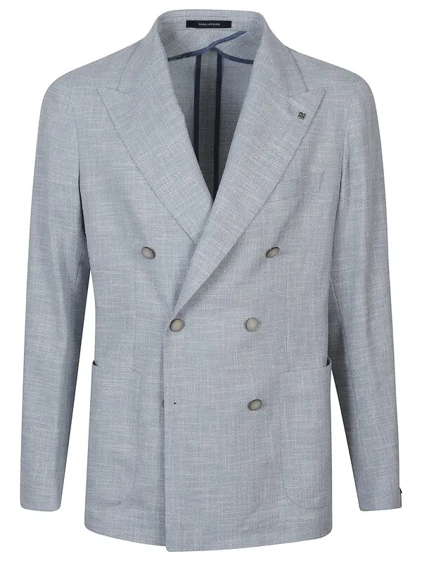 Tagliatore Tailored Double-breasted Blazer With Peak Lapels - Light Blue
