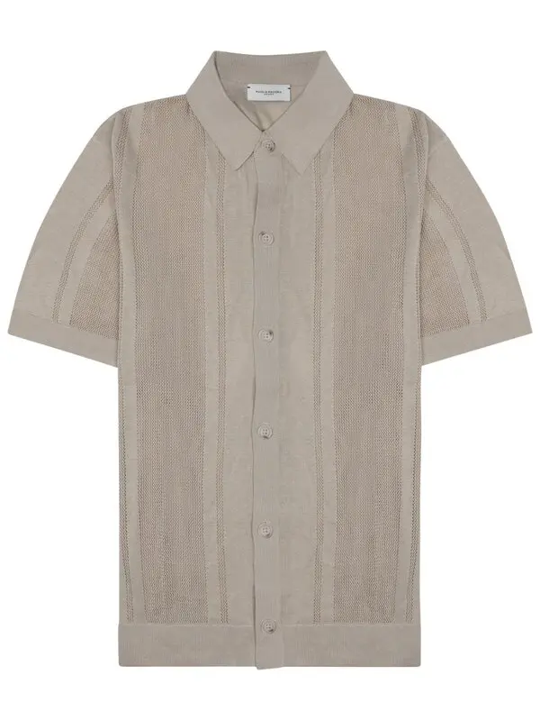 PAOLO PECORA MILANO Short-sleeve Knit Button-up Shirt