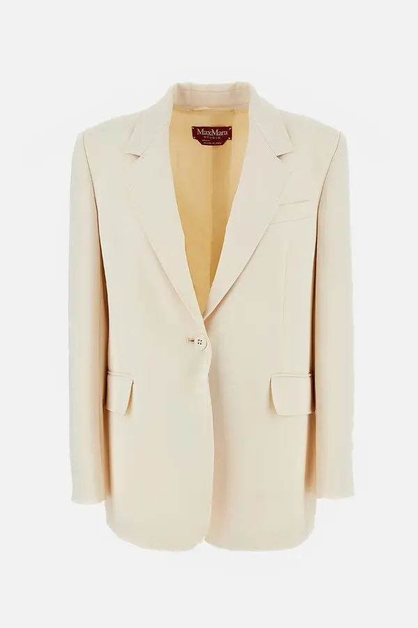 Max Mara Cady Blazer With Vertical Stitching And Lapel Collar