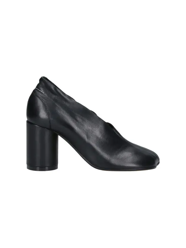 MAISON MARGIELA Leather Block Heel Ankle Boots - Black