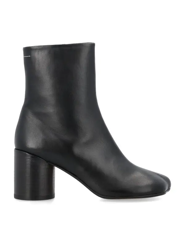 MAISON MARGIELA Leather Block Heel Ankle Boots - Nero