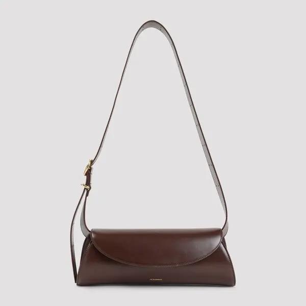 JIL SANDER Mini Cannolo Leather Shoulder Bag - Grey