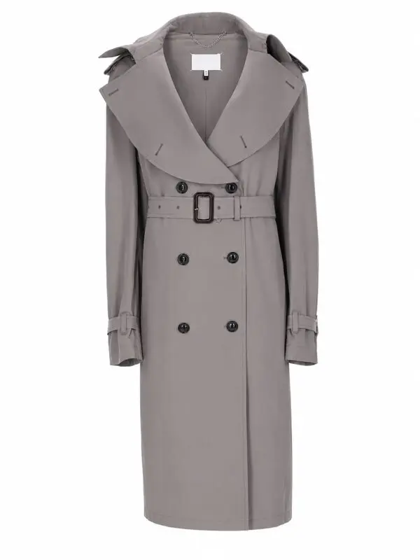 MAISON MARGIELA Long Cotton-blend Trench Coat - Grey