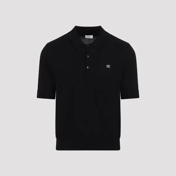 Celine Cotton Polo Sweater - Black