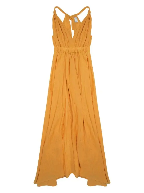 120% Lino Sleeveless Wide-leg Jumpsuit - Yellow