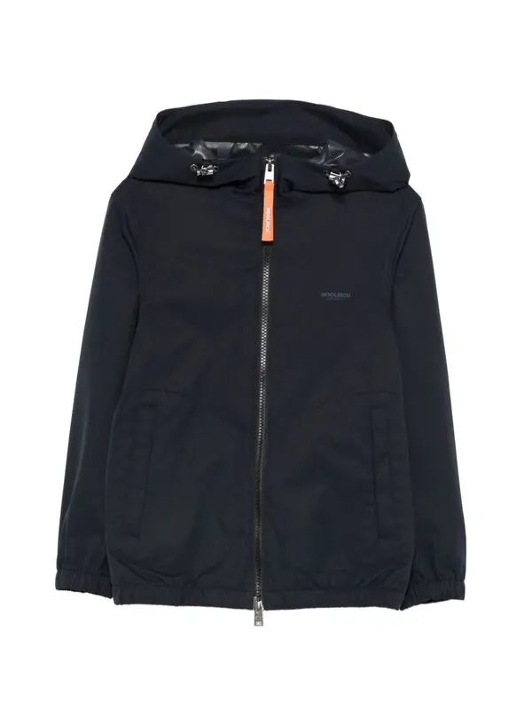 Woolrich Stylish Hooded Zip Jacket With Front Pockets - Navy