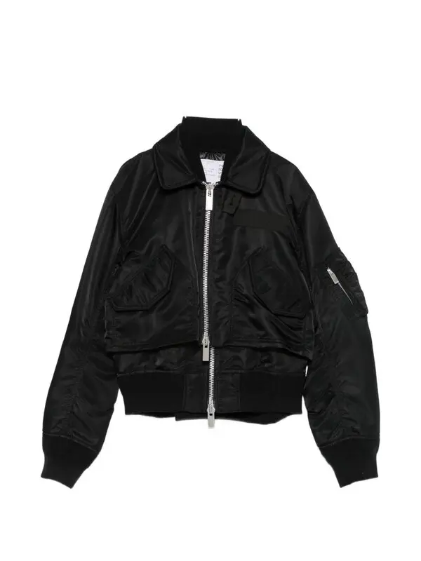 Sacai Layered Satin Finish Bomber Jacket - Multicolor