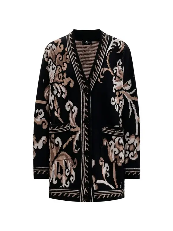 Etro Wool Jacquard Knit Cardigan - Multicolor