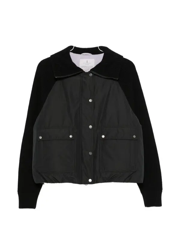 Brunello Cucinelli Down Jacket With Wool Knit Sleeves - Multicolor