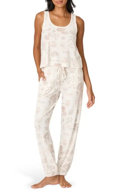 PJ Salvage Palms Away Pajamas - Ivory