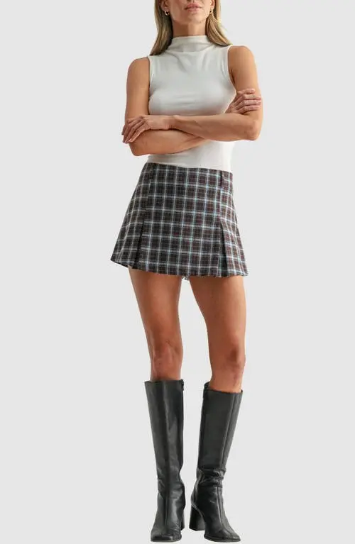 ALL IN FAVOR Plaid Pleated Mini Skort
