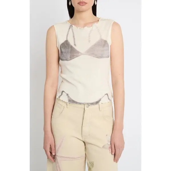 MUSE ASSEMBLY Placement Print Tank - Cream