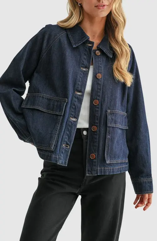 ALL IN FAVOR Denim Jacket With Pocket Detail
