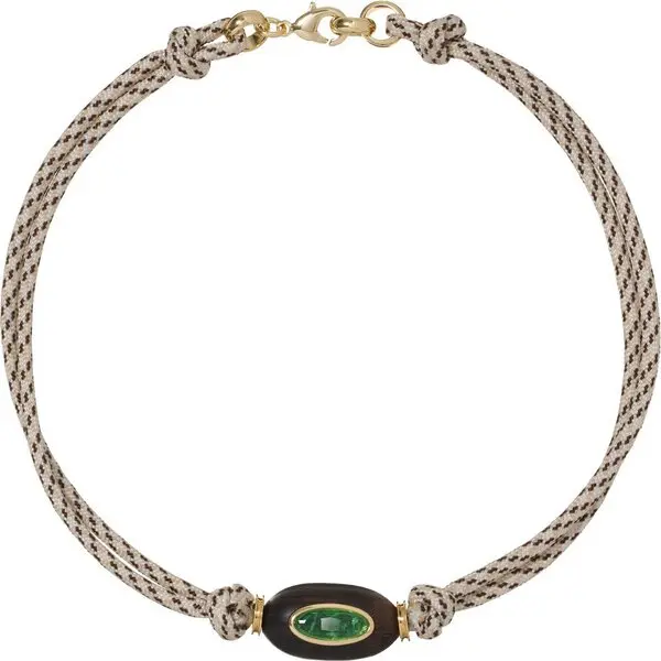 ROXANNE ASSOULIN The Driftwood Collar Cord Necklace - Brown/off White