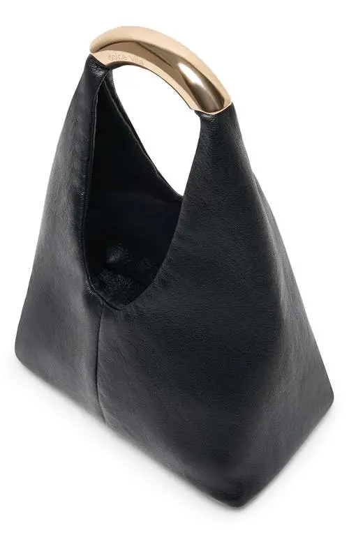 Dolce Vita Evelisse Faux Leather Hobo Bag With Metallic Hoop Handle - Black