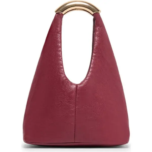 Dolce Vita Evelisse Faux Leather Hobo Bag With Metallic Hoop Handle - Burgundy