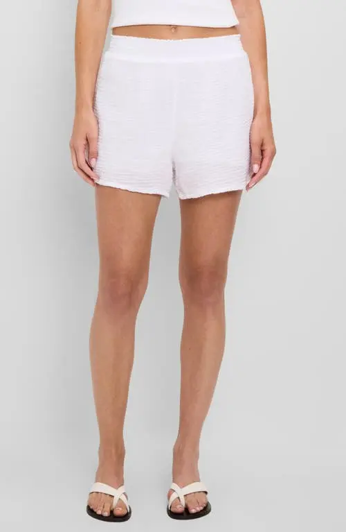 Michael Stars Alva Smocked Gauze Shorts - White