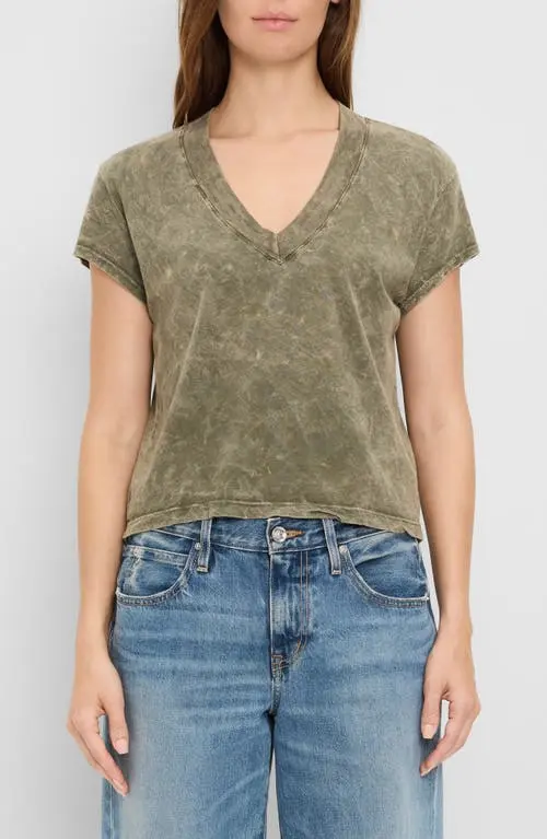 Michael Stars Harlan Cropped V-neck T-shirt - Caper