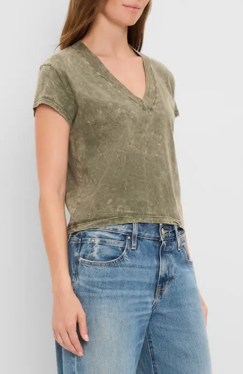 Michael Stars Harlan Cropped V-neck T-shirt - Caper