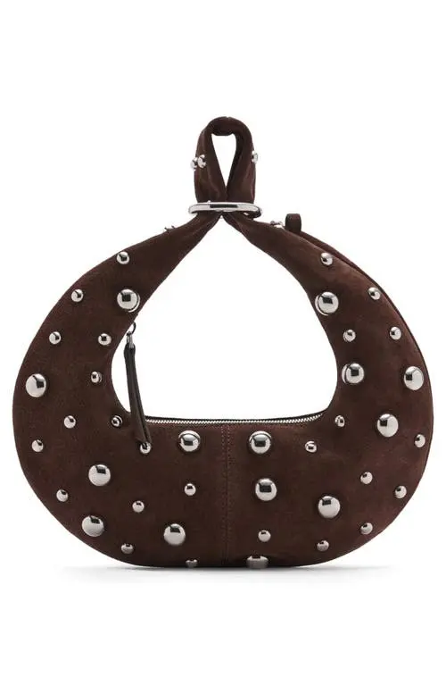 Mango Embellished Leather Handbag