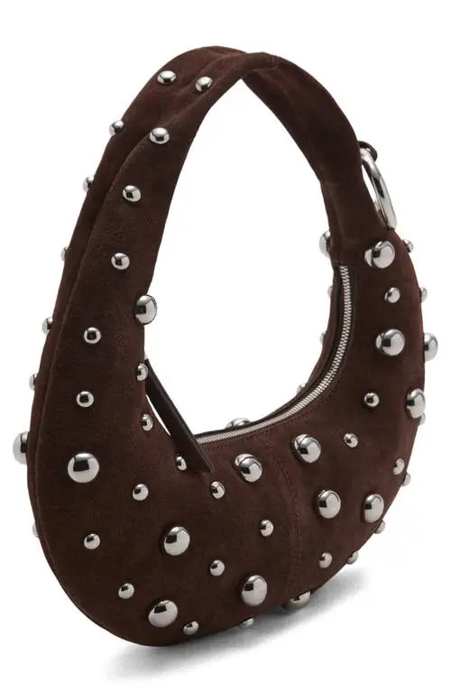 Mango Embellished Leather Handbag