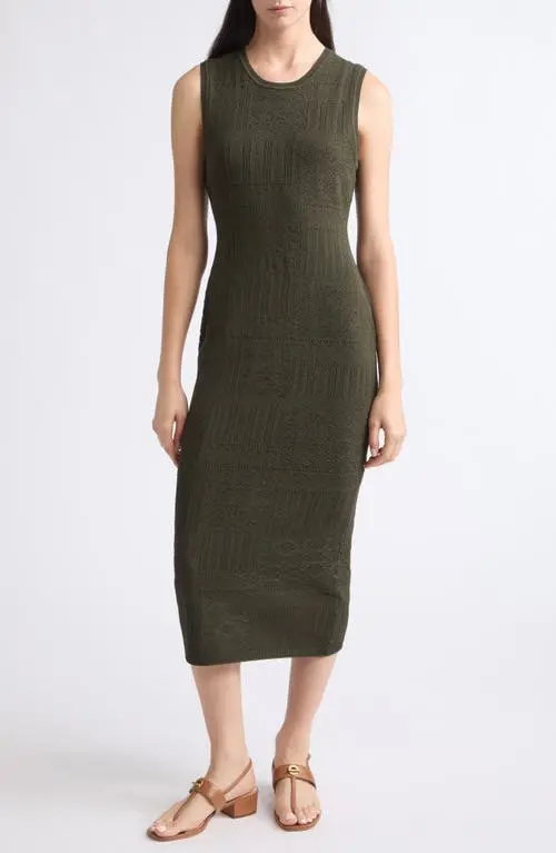 Veronica Beard Sleeveless Knit Midi Dress - Loden