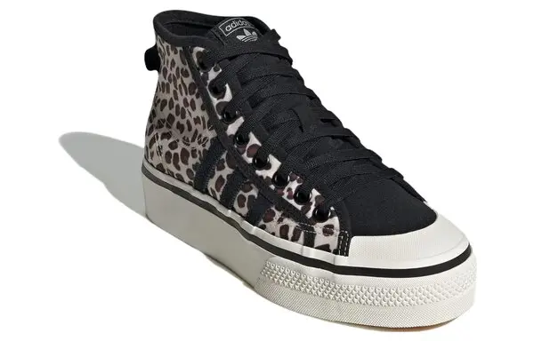 Adidas Nizza Platform Mid Leopard Print High Top Sneakers