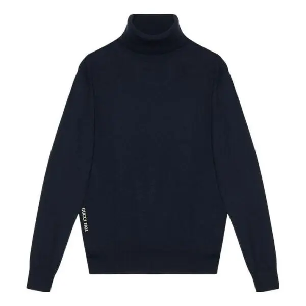Gucci Embroidery Wool Sweater - Dark Blue