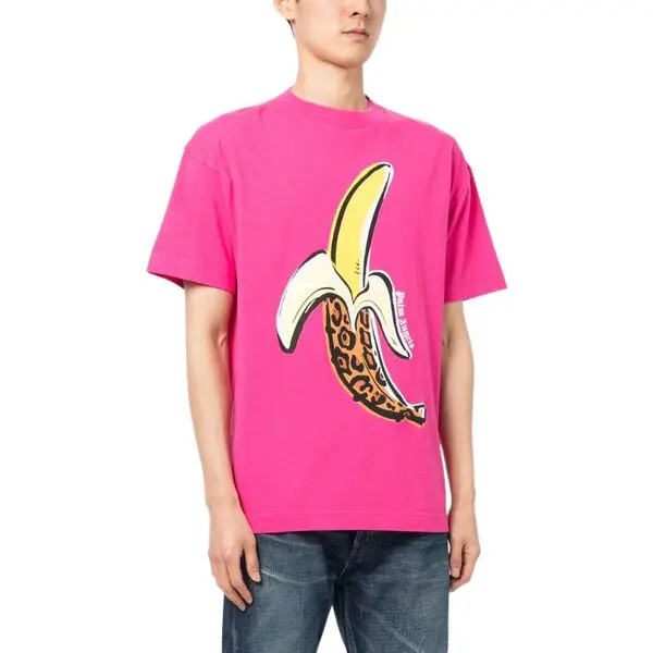 Palm Angels Banana T-shirt 'fuchsia Yellow