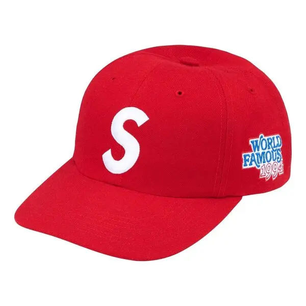 Supreme World Famous S Logo 6-panel Cap - Red