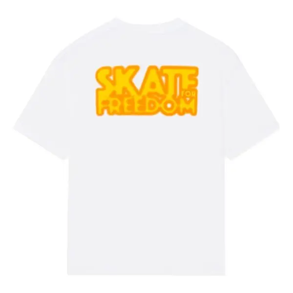 LI-NING Skate For Freedom Graphic T-shirt 'white - White/yellow