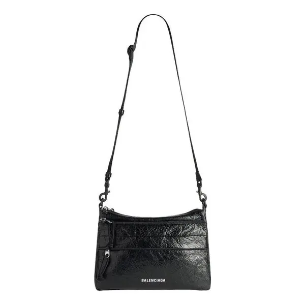 Balenciaga Explorer Double Pouch Messenger Bag - Black