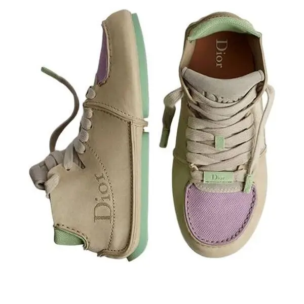 Dior 26 Roadie Lace-up Sneakers - Beige/green/purple