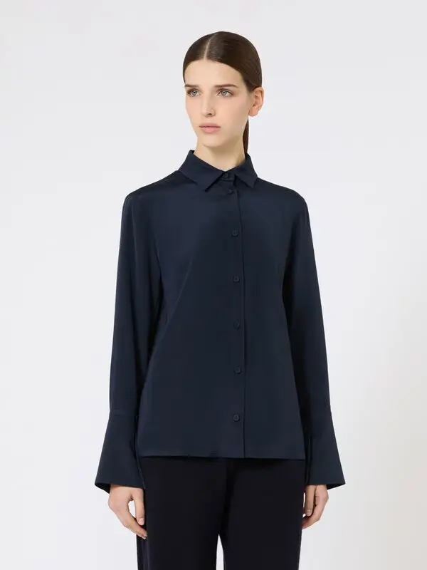 Max Mara Silk Crêpe De Chine Shirt - Ultramarine