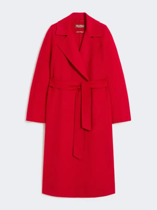 Max Mara Long Wool, Cashmere And Silk Coat - Red