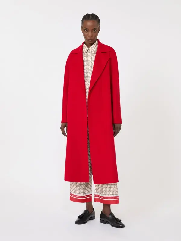 Max Mara Long Wool, Cashmere And Silk Coat