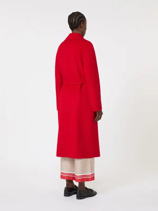 Max Mara Long Wool, Cashmere And Silk Coat
