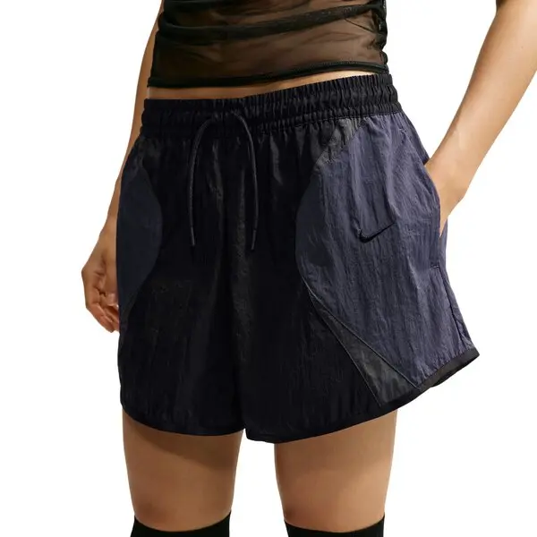 Nike Loose Mid-rise Track Shorts - Black/gridiron/anthracite