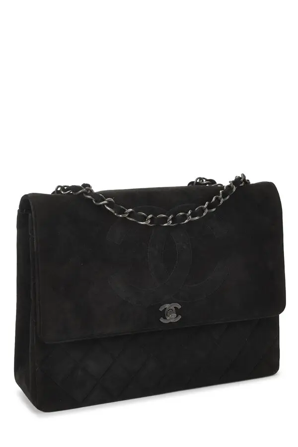 Chanel Quilted Suede 'cc' Flap