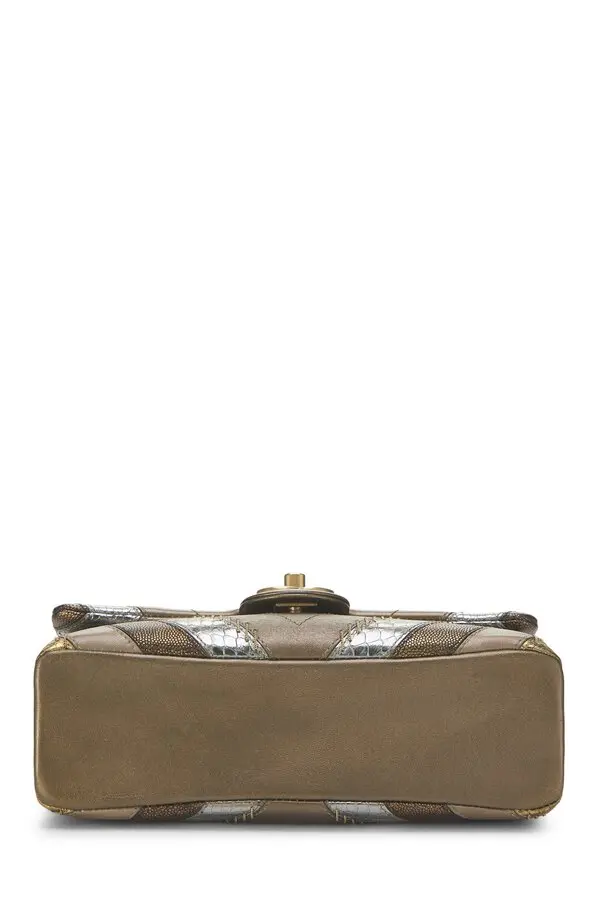 Chanel Calfskin Patchwork Chevron Half Flap