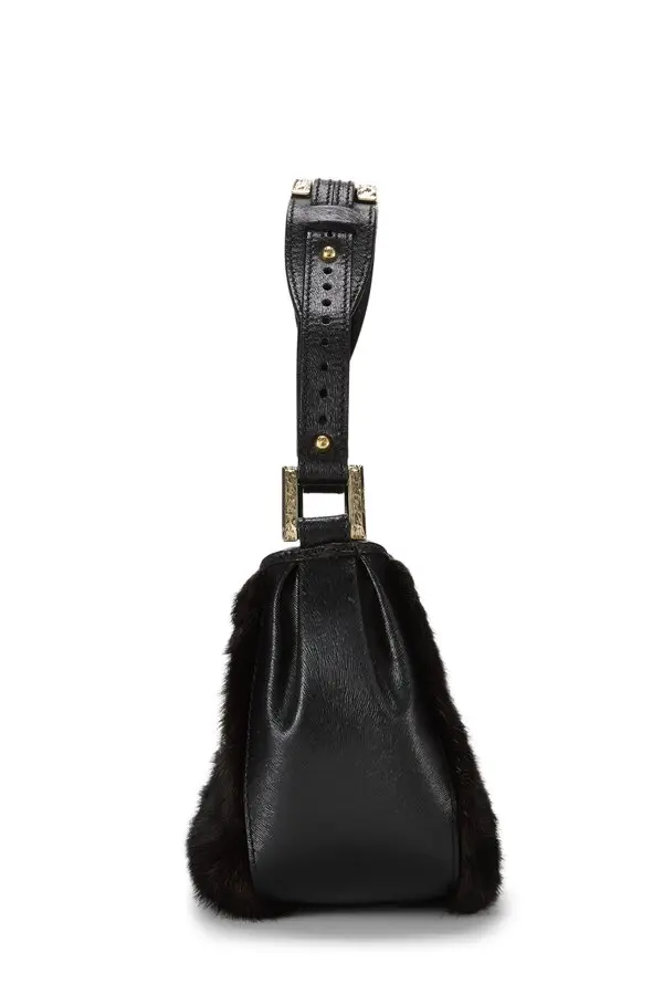 Fendi Fur Logo Flap Baguette