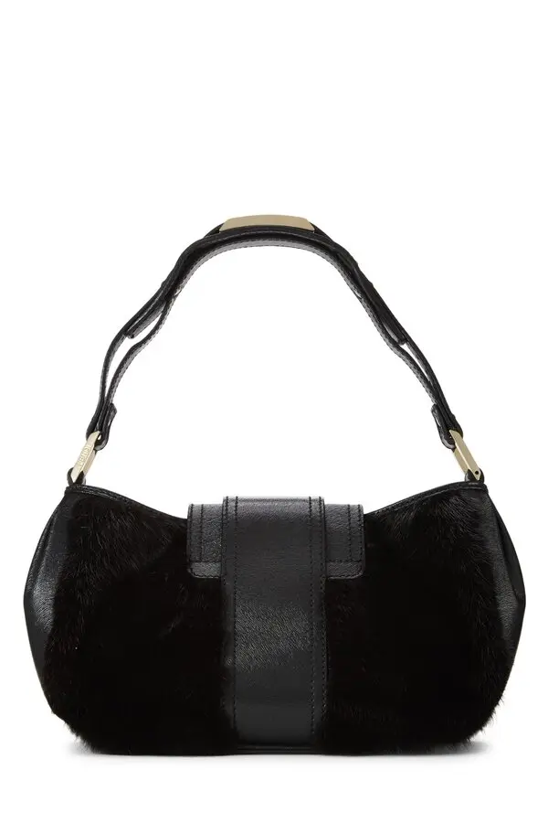 Fendi Fur Logo Flap Baguette