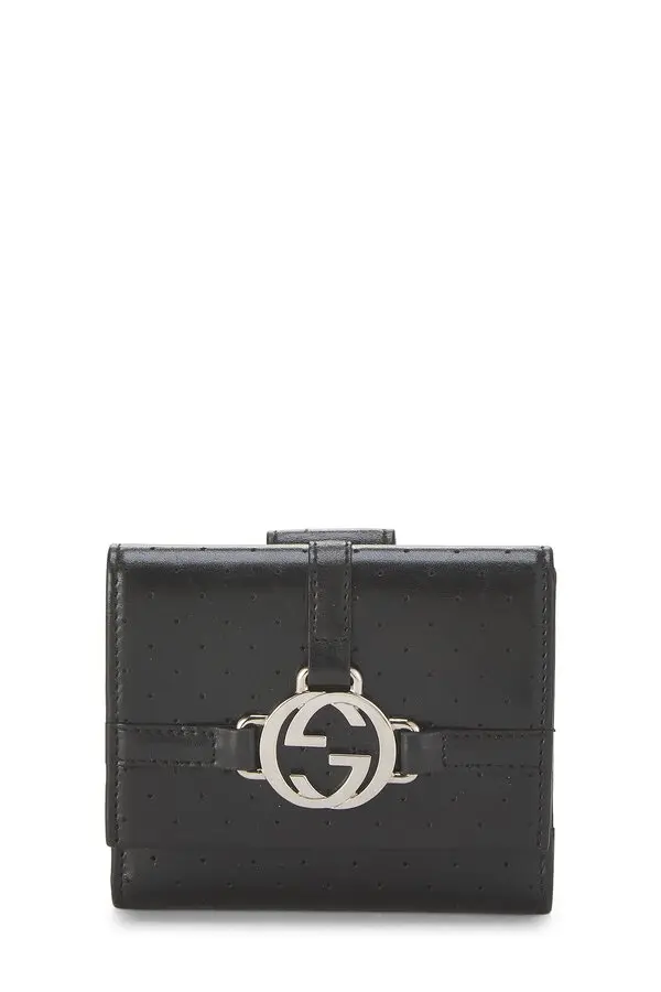 Gucci Perforated Compact Wallet - Black