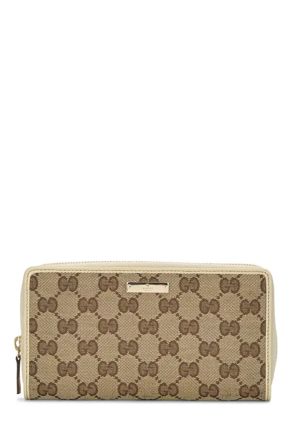 Gucci Original Gg Canvas Zip Around Wallet - White