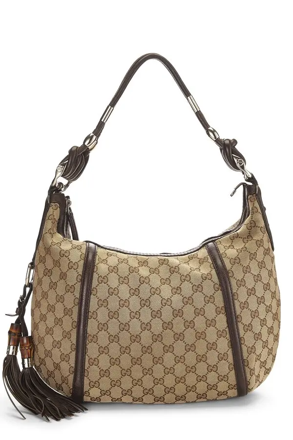 Gucci Original Gg Techno Horsebit Hobo Bag - Beige
