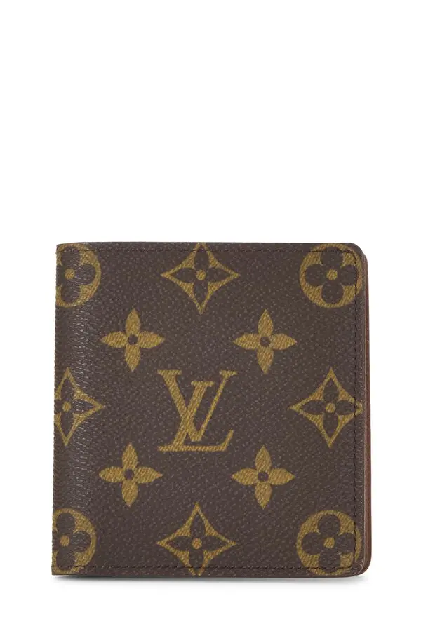 LOUIS VUITTON Monogram Canvas Porte Billets Cartes Bleue - Brown